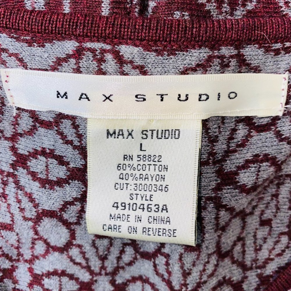 Max Studio Bohemian Print A-Line Knit Dress L - Gem